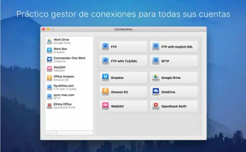 Administrar cuentas en la nube para Mac con CloudMounter